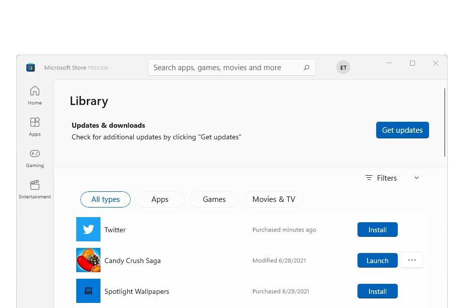 Windows 11 Store Updates via Library - Ed Tittel