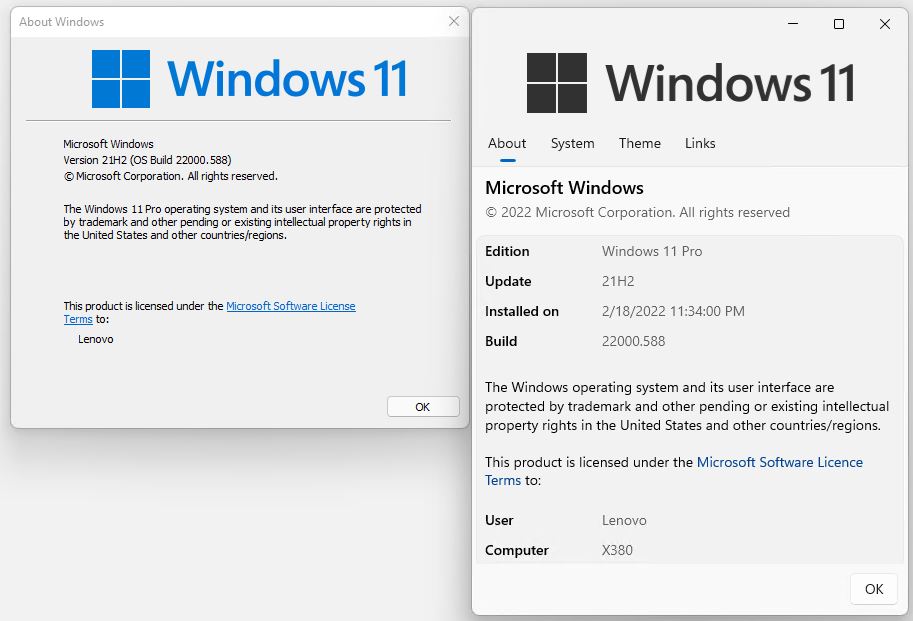 Winver Side By Side: UI Changes From Windows 7 Beta To Windows 7 ...